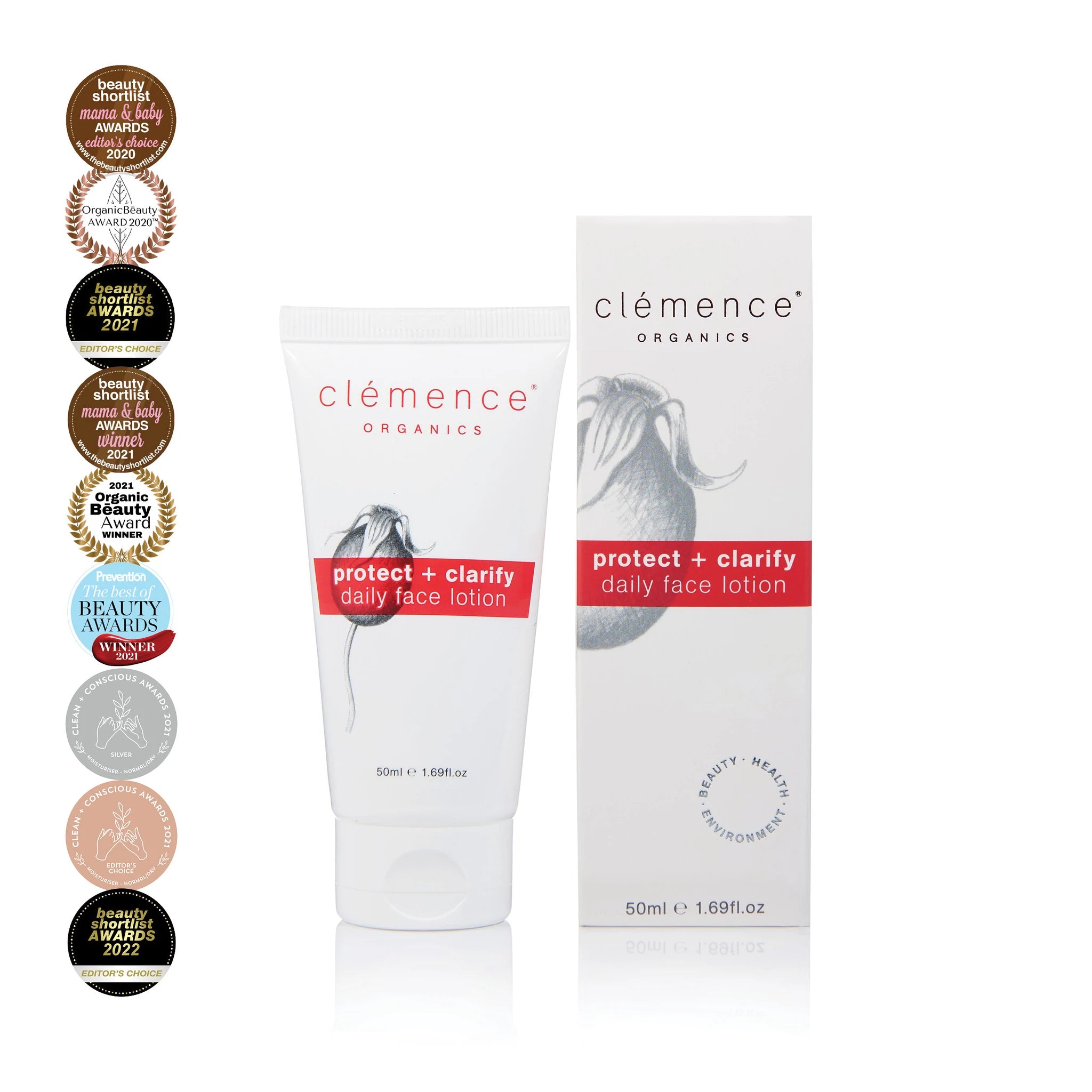 Clémence Organics Protect + Clarify Daily Face Lotion 50ml ...